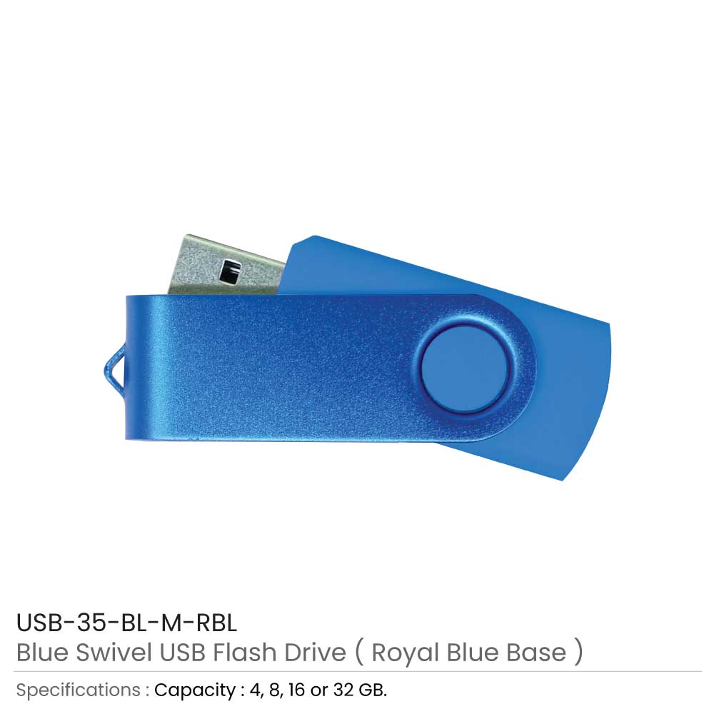 Matt Blue Swivel USB Flash Drives | Promotional Gifts Suppliers in Nigeria
