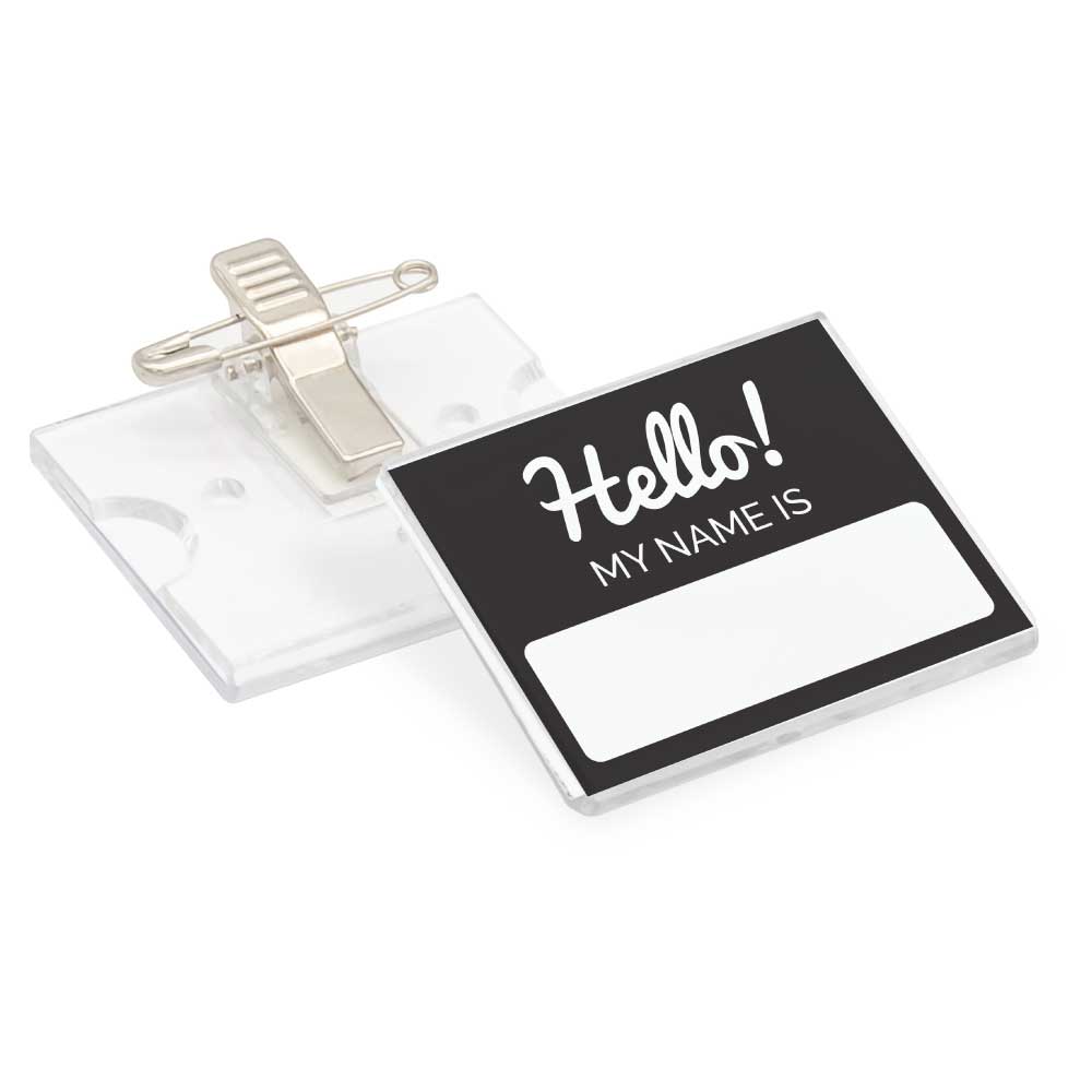 Reusable Acrylic Name Badges with Attachment | Promotional Gifts ...